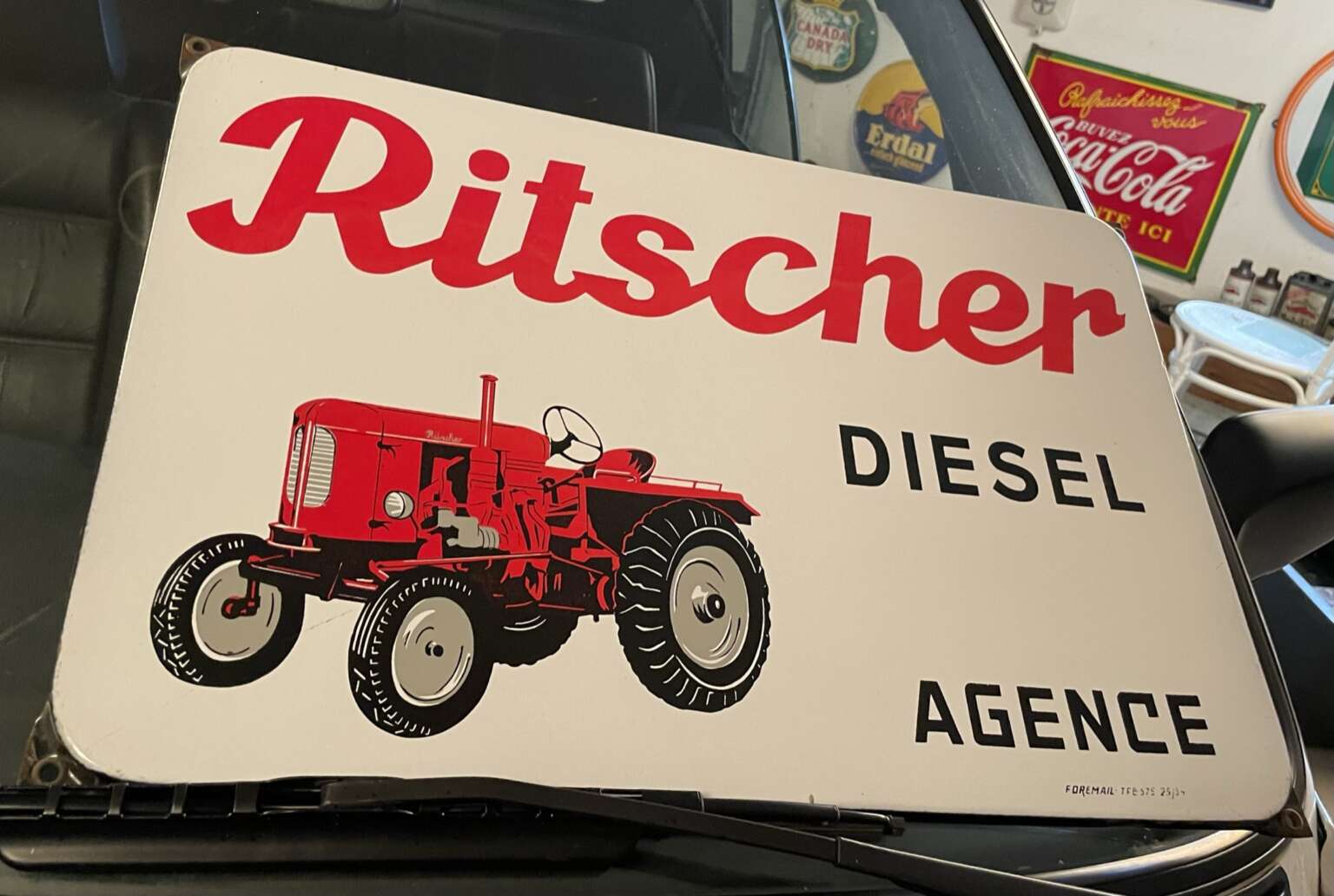 Ritscher-Dieselschlepper 528: Original-Emailleschild von 1954 - Sammler ...