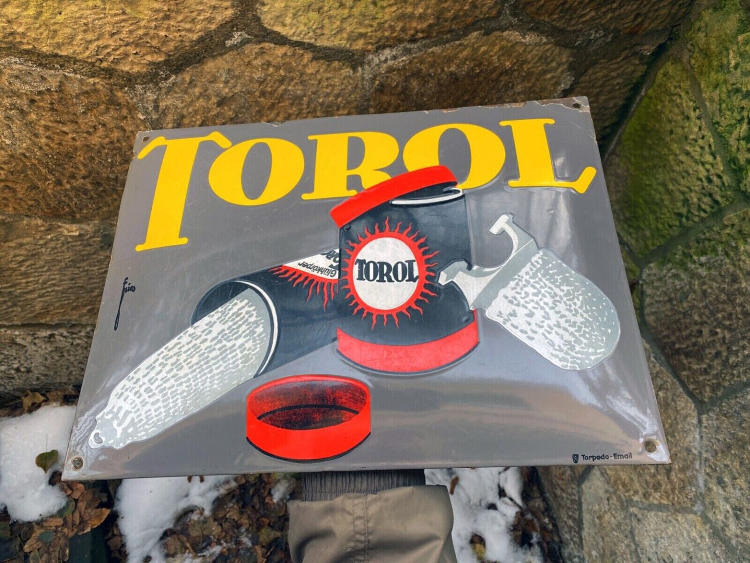 - TOROL: Seltenes 20er-Jahre-Emailschild in sehr gutem Zustand ...
