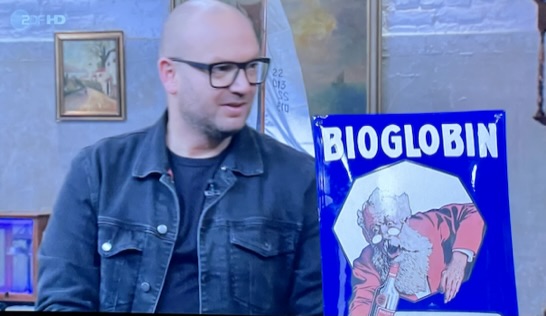 Alte Reklame - “Bares für Rares”: Bioglobin-Emailschild in Zustand 1 ...