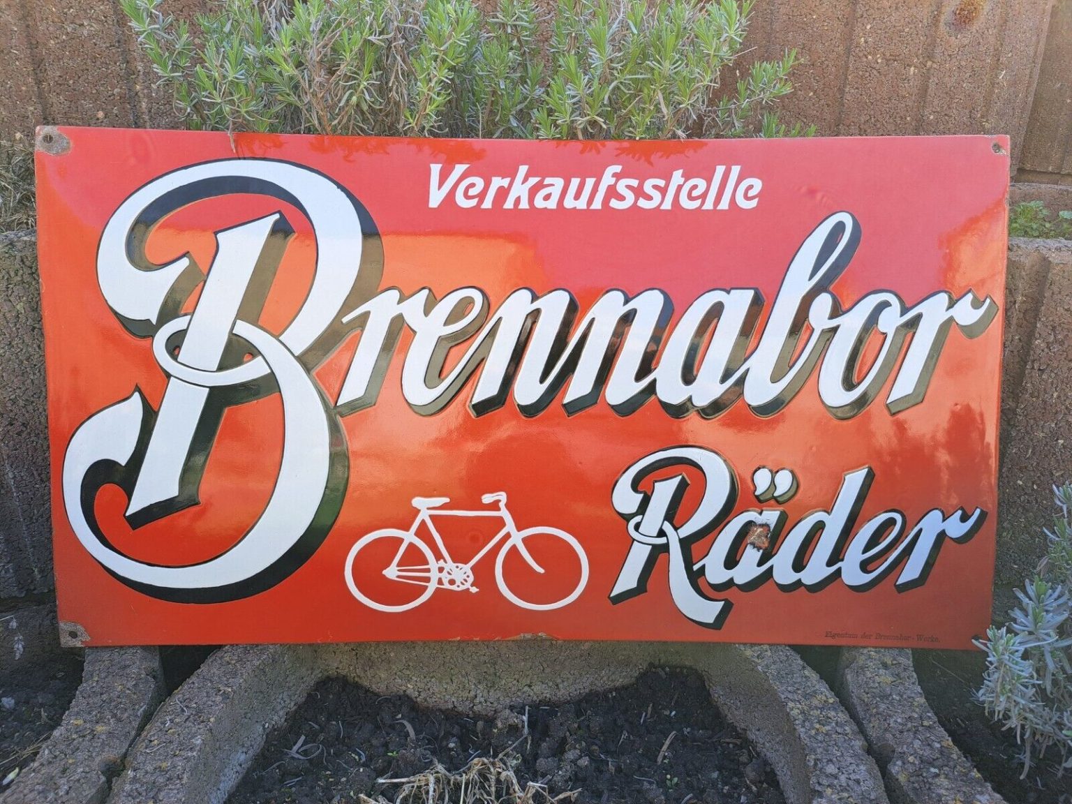 - Brennabor Räder Verkaufsstelle: Seltenes 1920er Jahre Emailschild ...