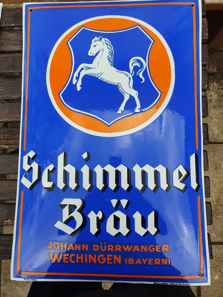 - Schimmel Bräu: Seltenes Emailschild in perfektem Zustand - Sammler.Net