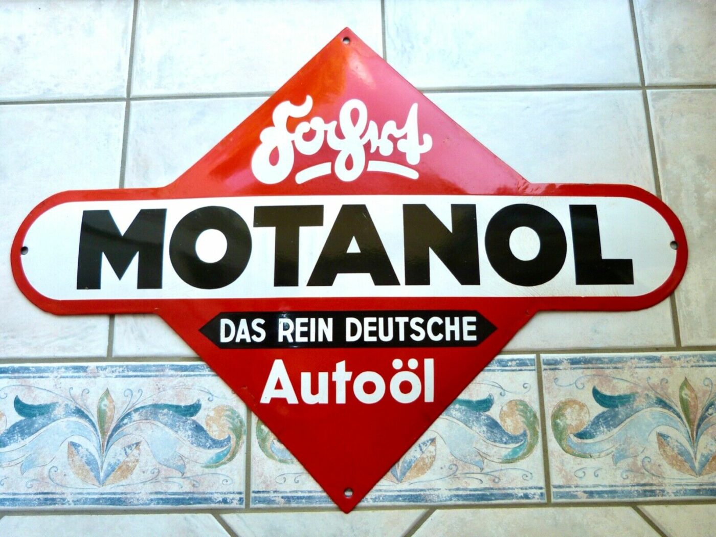 Emailschilder - MOTANOL: Seltenes Emailschild um 1930 - Sammler.Net