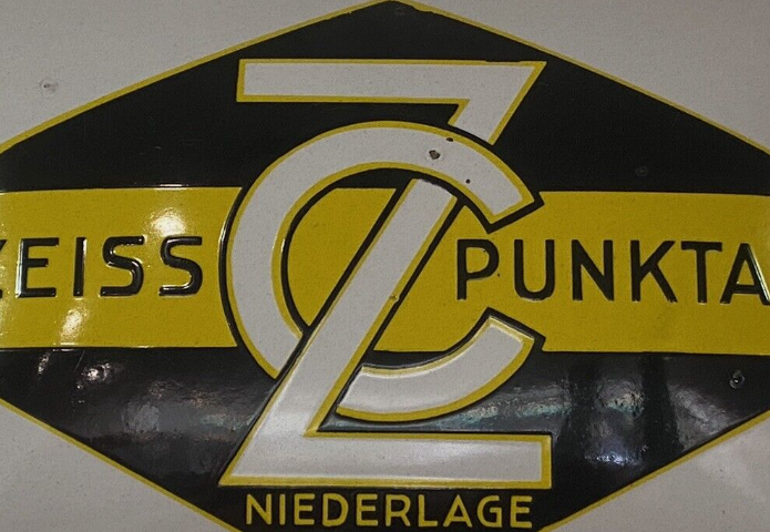 ZEISS PUNKTAL - 1920er Jahre Emailschild in schönem Zustand ...